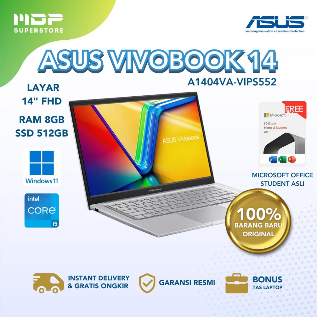 Jual LAPTOP ASUS VIVOBOOK 14 A1404VA-VIPS552 INTEL CORE I5-1335U,8GB ...