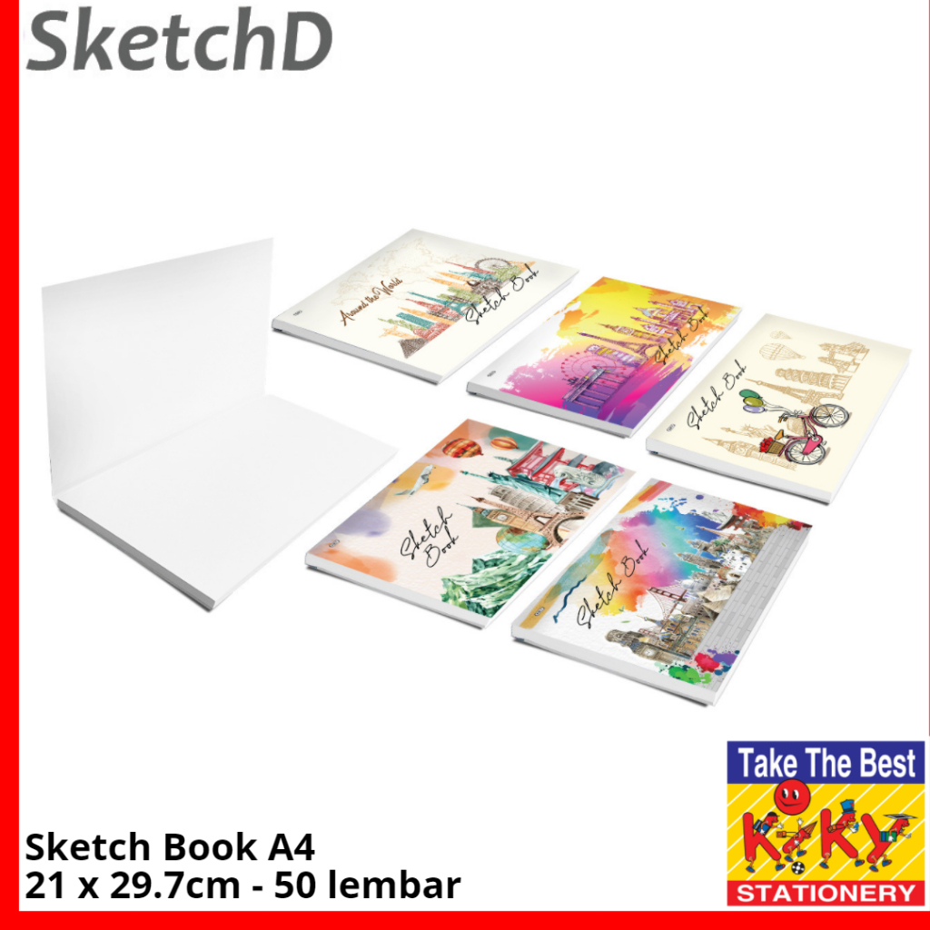 Jual Sketch Book Kiky ukuran A4 21 x 30 cm 50 lembar - Buku Sketsa ...