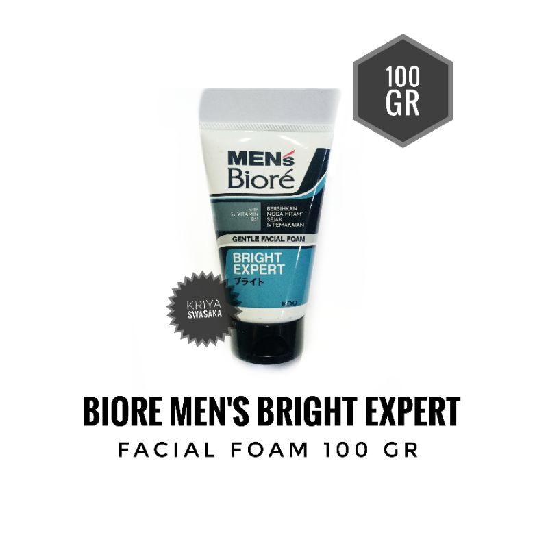 Jual MENS BIORE MEN FACIAL FOAM BRIGHT EXPERT 100 gr | Shopee Indonesia