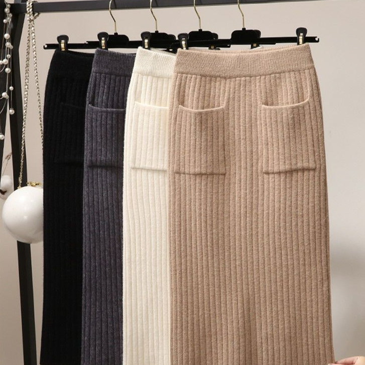 Jual Rok Rajut Saku Wanita Rok Span Panjang Rajut Style Korea | Shopee ...