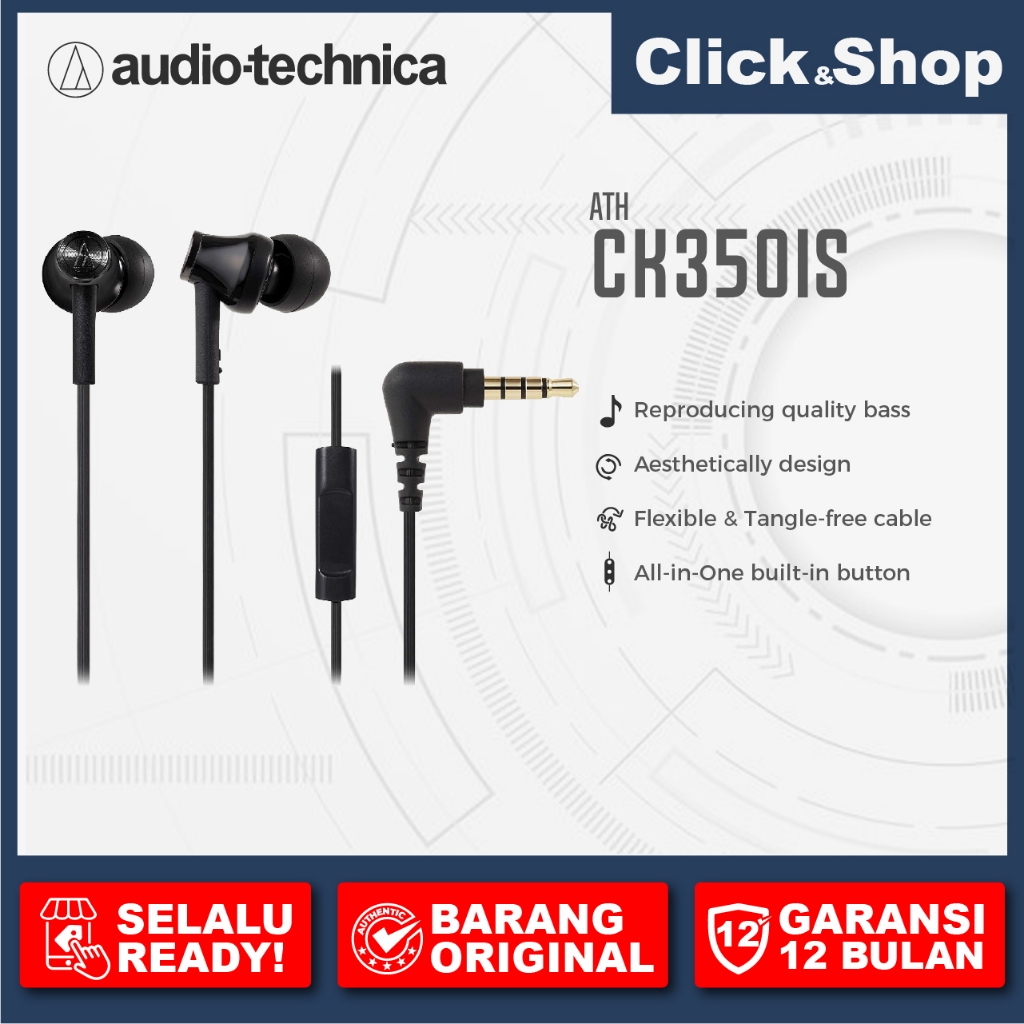 Jual Audio Technica ATH-CK350iS ATH CK350iS ATH CK 350 CK 350iS CK350 ...