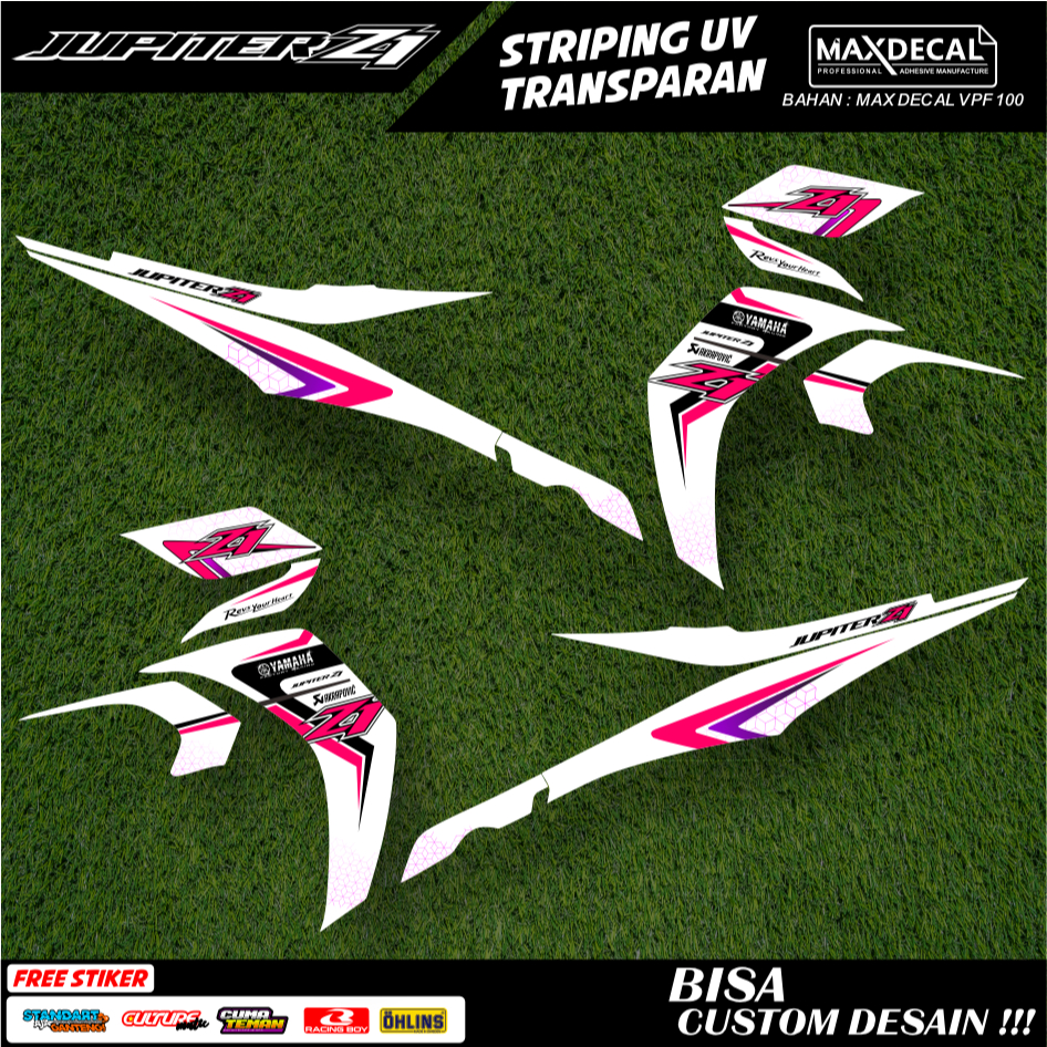 Jual striping jupiter z1 transparan variasi racing minimalis merah ...