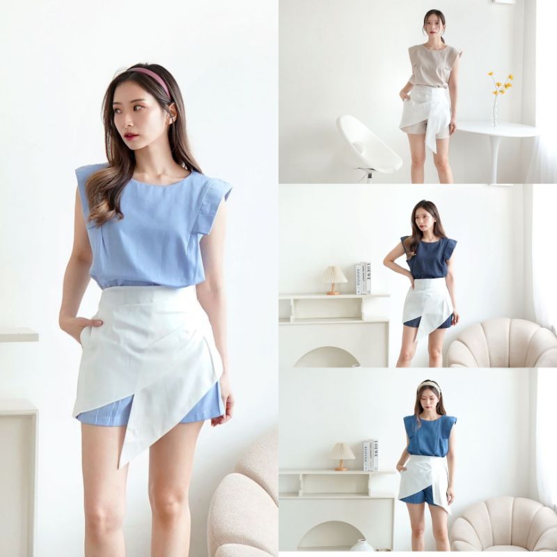 Jual Leandra GC F370 Ailsie Top With Skort Set | Shopee Indonesia