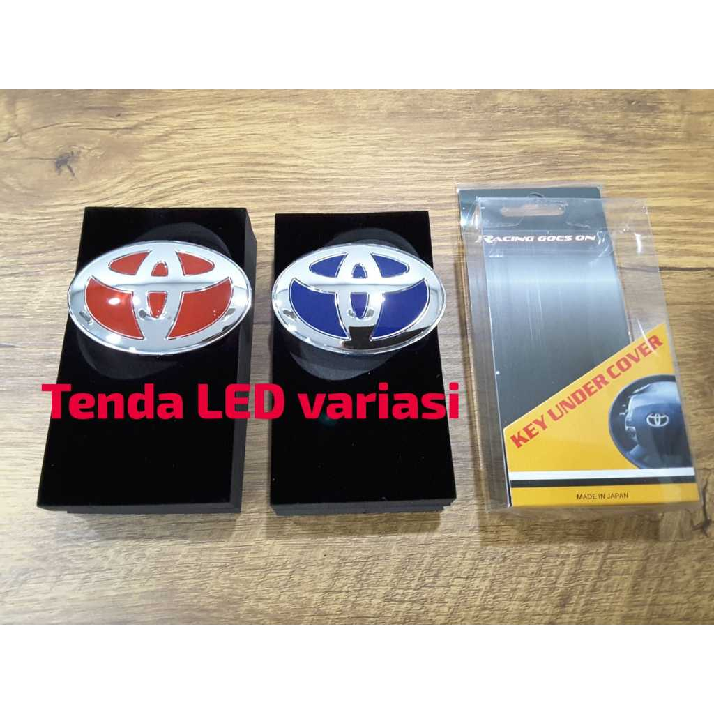 Jual Emblem logo stir toyota hybrid gradasi biru dan merah/ emblem logo ...