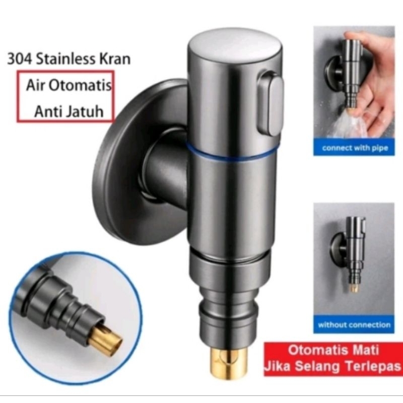 Jual Kran Mesin Cuci Otomatis Kran Air Tembok Taman Ledeng Stainless ...