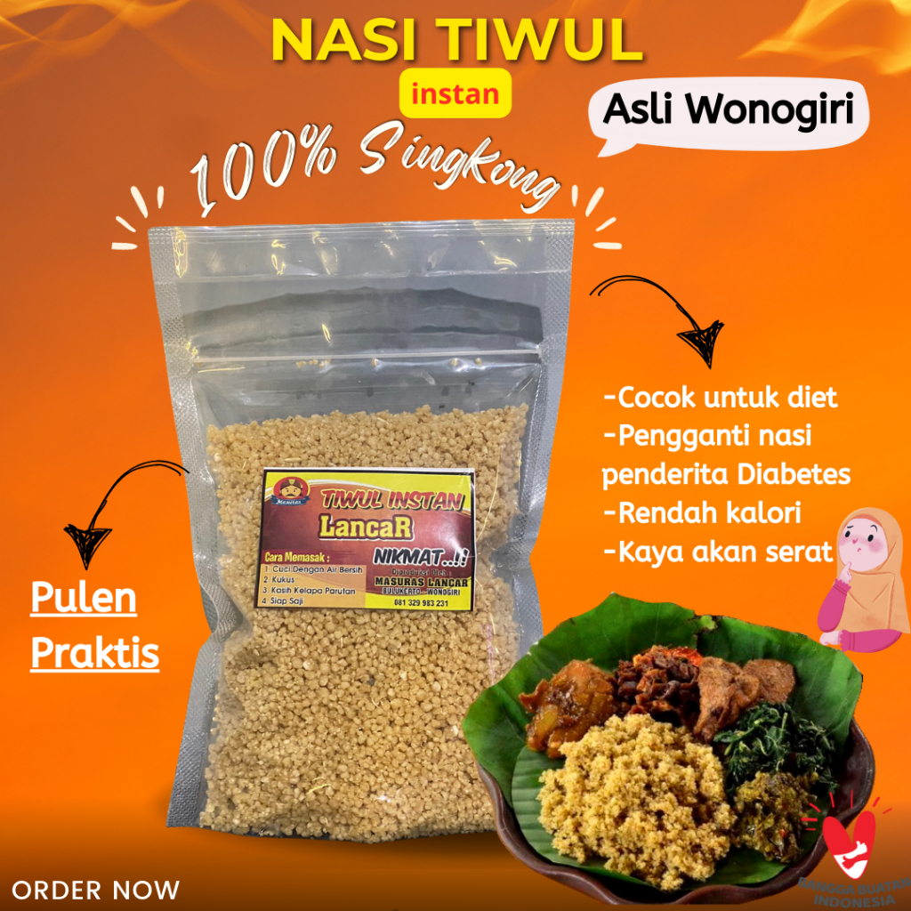 Jual Nasi Tiwul Instant Original Kualitas Premium / Nasi Oyek singkong ...