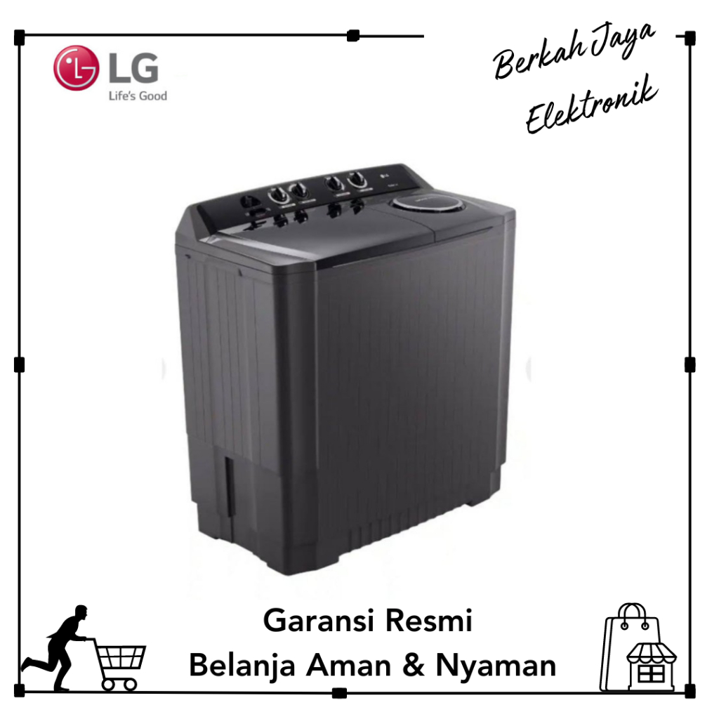 Jual Mesin Cuci LG 2 Tabung Top Loading 10Kg P1000RTM Wind Jet Dry ...