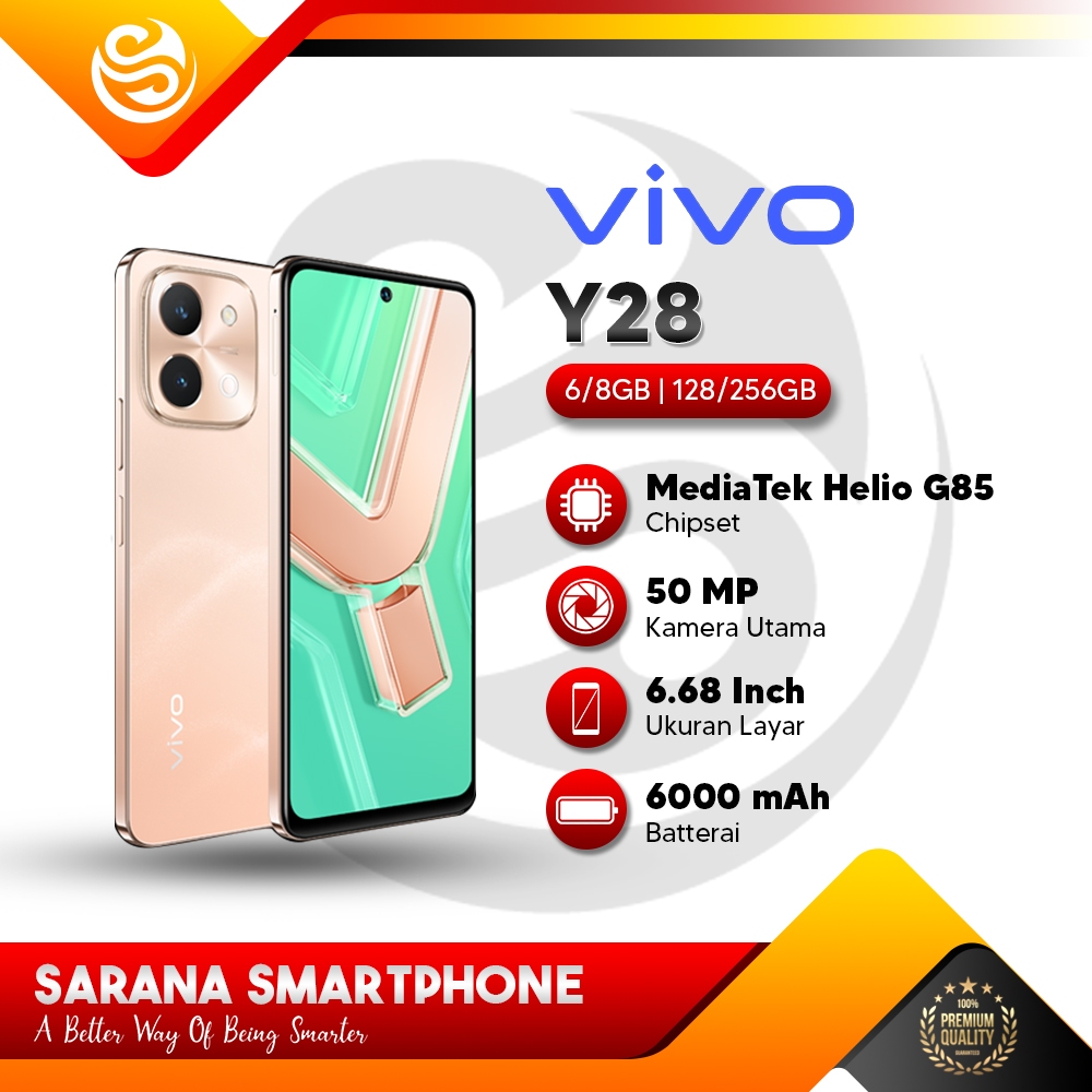 Jual Vivo Y28 RAM 6/128 8/128 8/128 GB MediaTek Helio G85 6000 mAh Pengisian cepat 44W 50MP ...