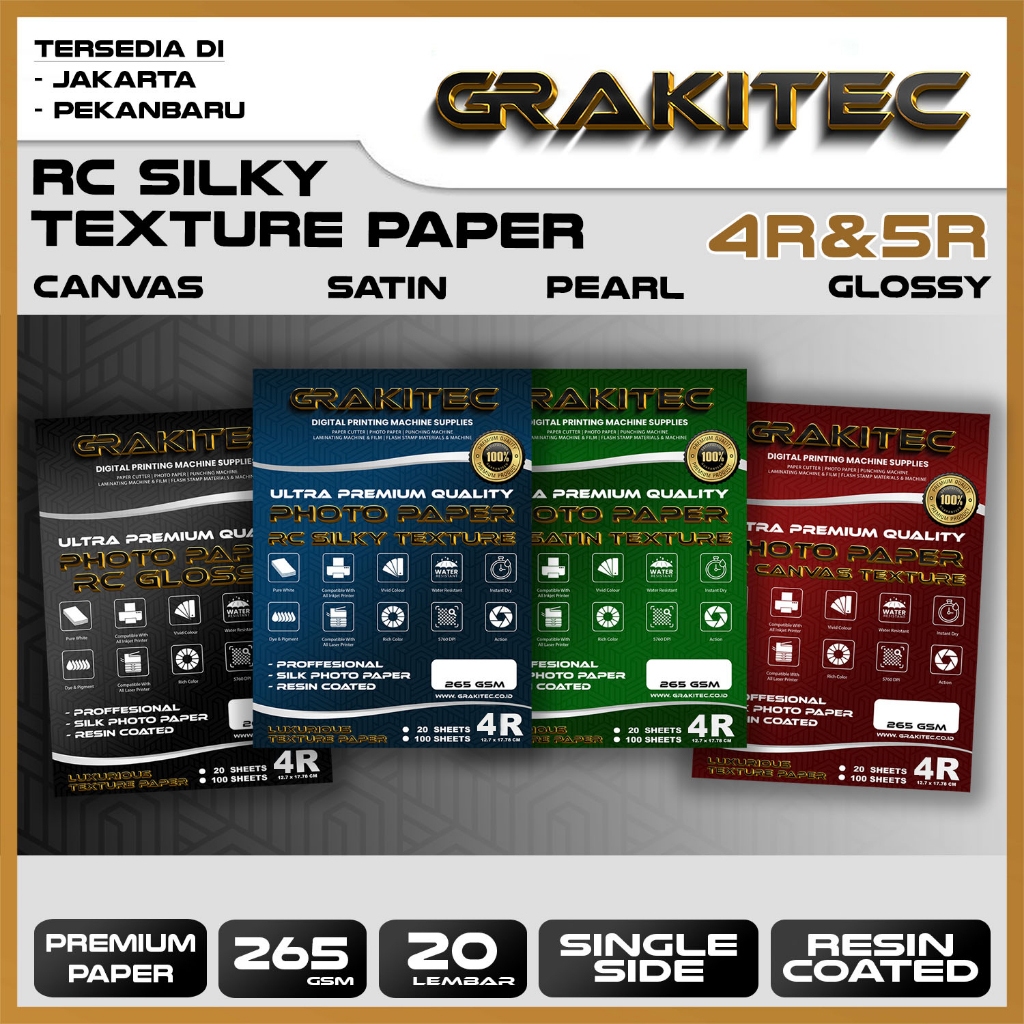 Jual Kertas Foto Silki Texture 4R 20 Lembar Professional Silki, RC Glossy Photo Paper, Doff ...
