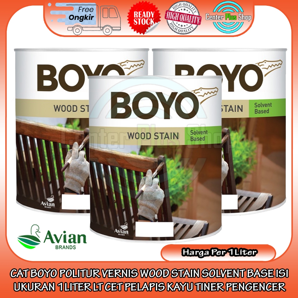 Jual CAT BOYO POLITUR VERNIS WOOD STAIN SOLVENT BASE ISI UKURAN 1LITER ...