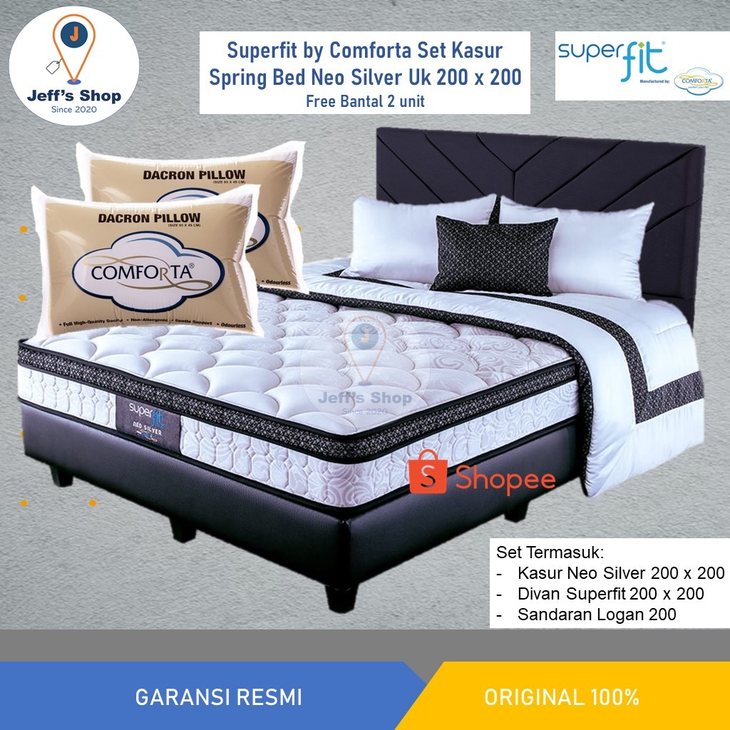 Jual Superfit By Comforta Set Kasur Spring Bed Neo Silver | Shopee ...