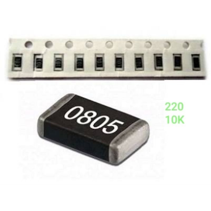 Jual Resistor SMD 0805 220R 220 dan 10K 10 K ohm 1% 1/8 W | Shopee ...