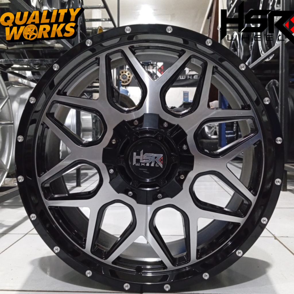 Jual Velg Mobil Suv 4x4 R20 Inch veleg Hsr Nail Ring 20 Lebar 9 Pcd 6x139,7 Black Polish pnp ...