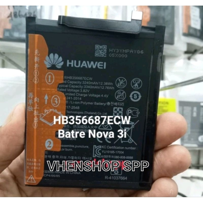 Jual BATERAI BATRE HUAWEI NOVA 3i ORIGINAL HB356687ECW | Shopee Indonesia