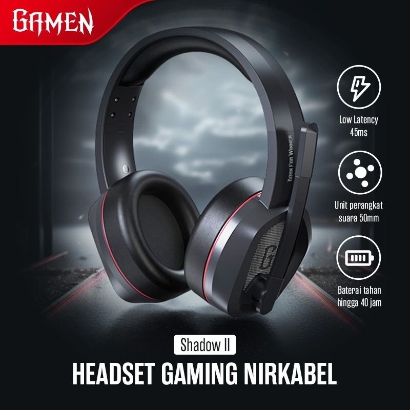 Jual GAMEN SHADOW II Dual Mode Pro Gaming Headset Bluetooth Low Latency ...