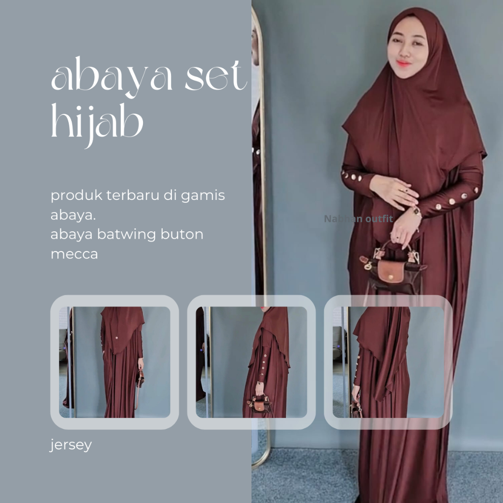 Jual Gamis Batwing buton jersey set kerudung Dress dewasa dan anak ...