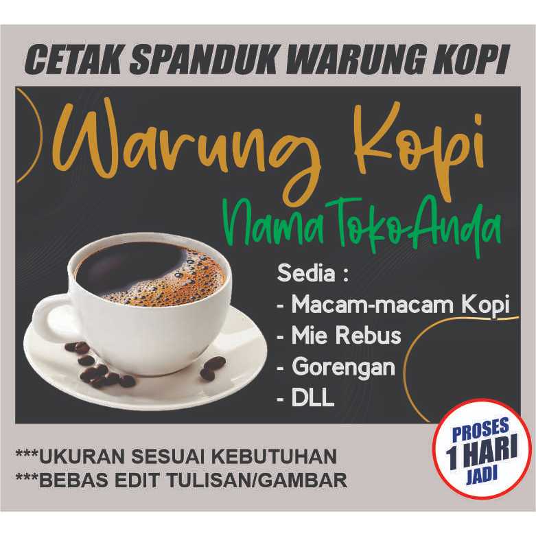 Jual Banner Spanduk Warung Kopi Costum Bebas Gambar | Shopee Indonesia