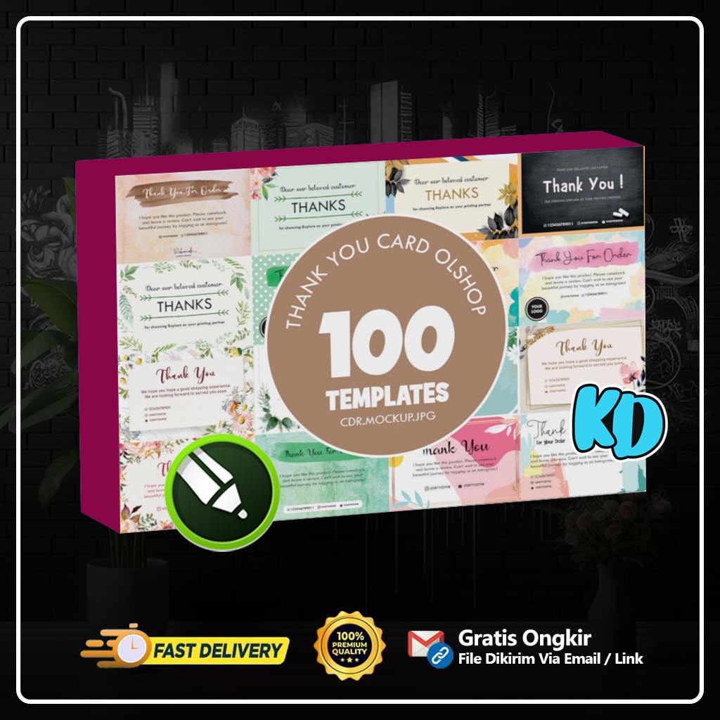 Jual 70 Desain Thanks Order CDR CorelDraw | Shopee Indonesia