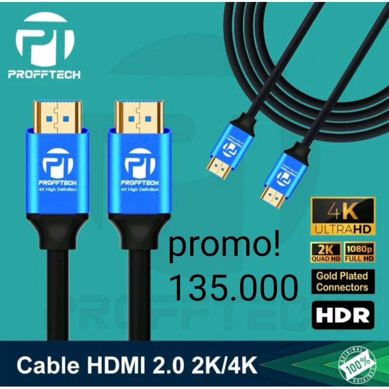 Jual Kabel HDMI 2.0 Profftech 4K 15 Meter / KABEL HDTV Premium 4K ...