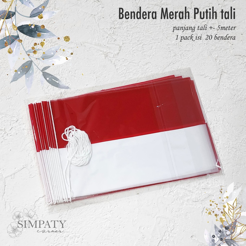 Jual Bendera merah putih tali gantung / hiasan tali bendera | Shopee ...