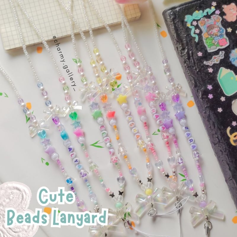 Jual Cute Beads Lanyard - Charmy gallery, tali lanyard id card, tali ...