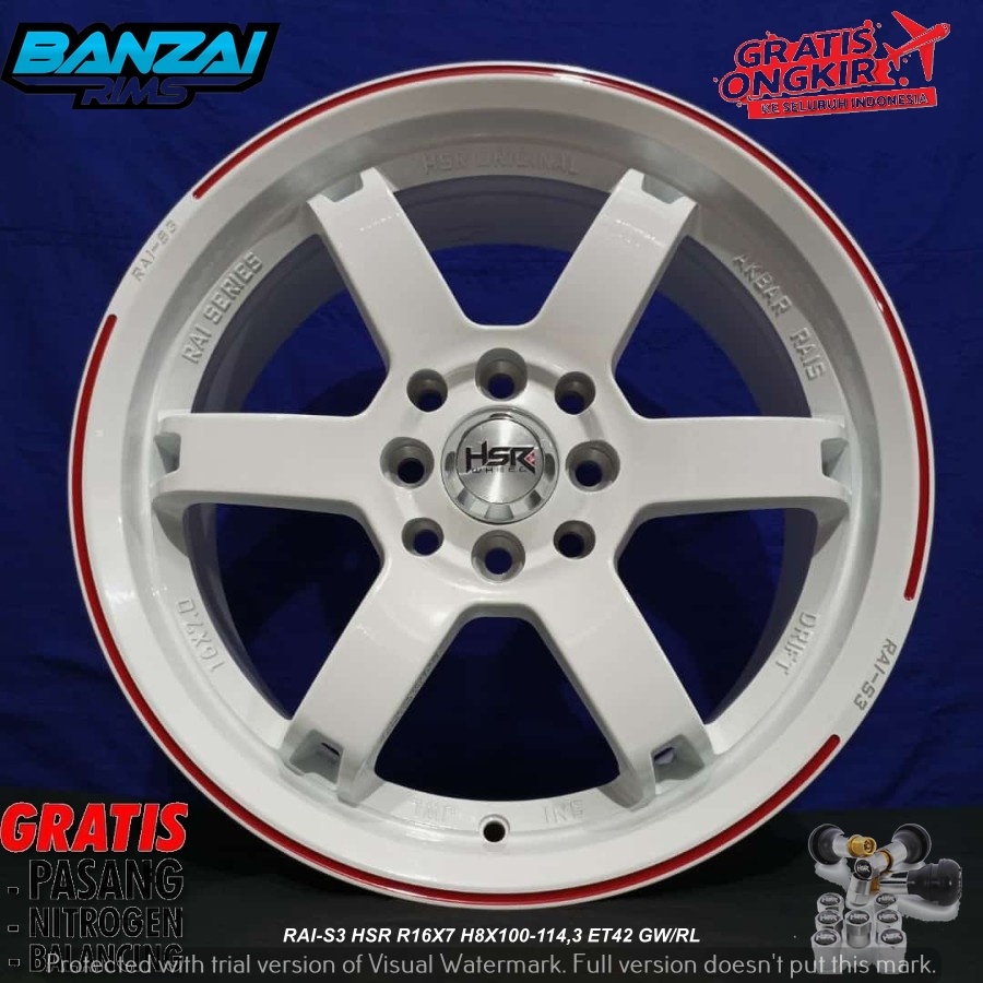 Jual Velg Mobil Racing Ring 16 Hsr Rai-s3 Cocok Untuk Avanza Livina Xenia Brio Sigra Jazz Yaris ...