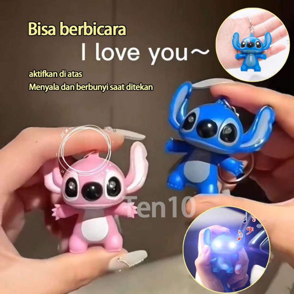 Jual 【Versi audio 】2PCS I LOVE YOU Stitch Liontin Gantungan bergerak ...