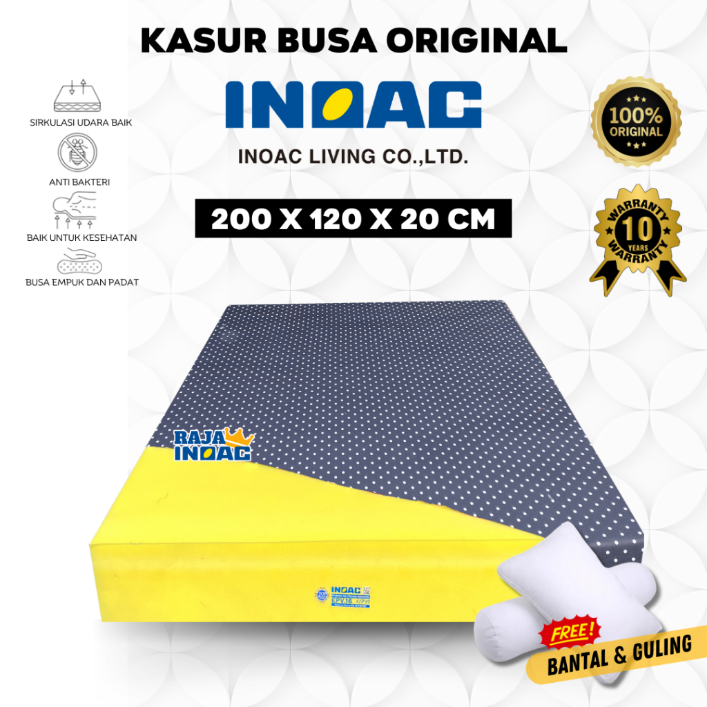 Jual [200x120x20] Kasur Busa INOAC Original Garansi 10 Tahun Ukuran NO 4 - EPV Density 16 ...