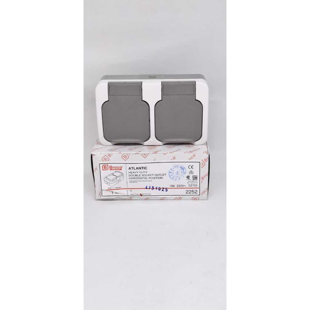 Jual STOP KONTAK 2 GANG / DOUBLE HORIZONTAL BROCO ATLANTIK OUTBOW ...