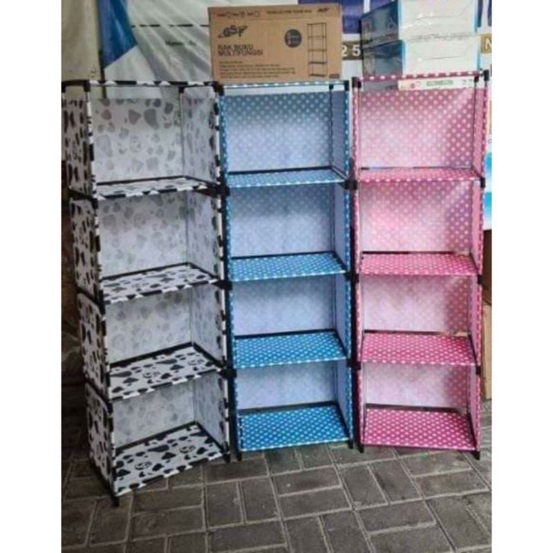 Jual Rak Buku Serbaguna Bongkar Pasang 5 Susun 4 Sekat / Lemari Buku ...