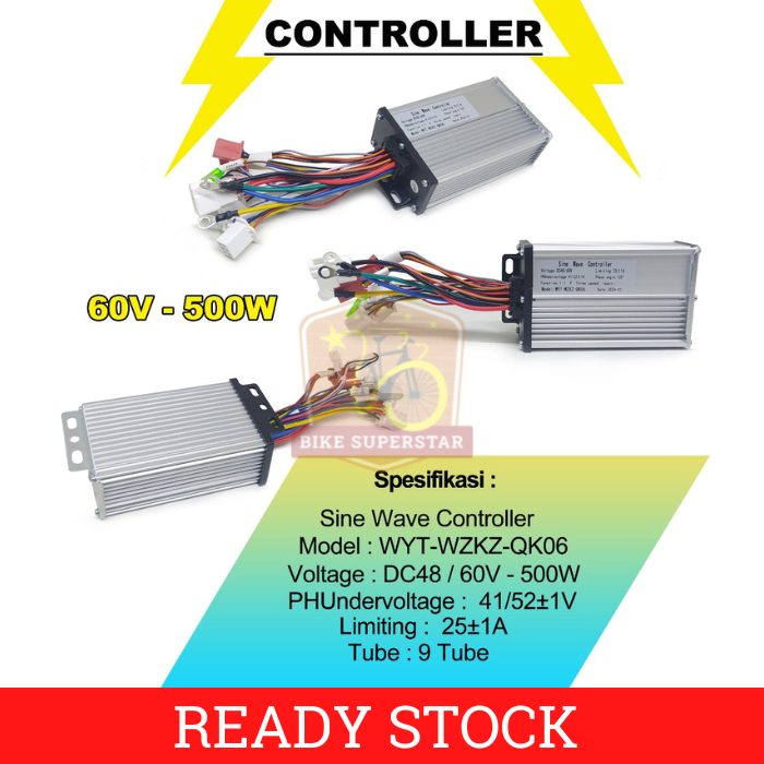 Jual Sine Wave Controller Kontroler Sepeda Listrik 36V / 48V / 60V 350W ...