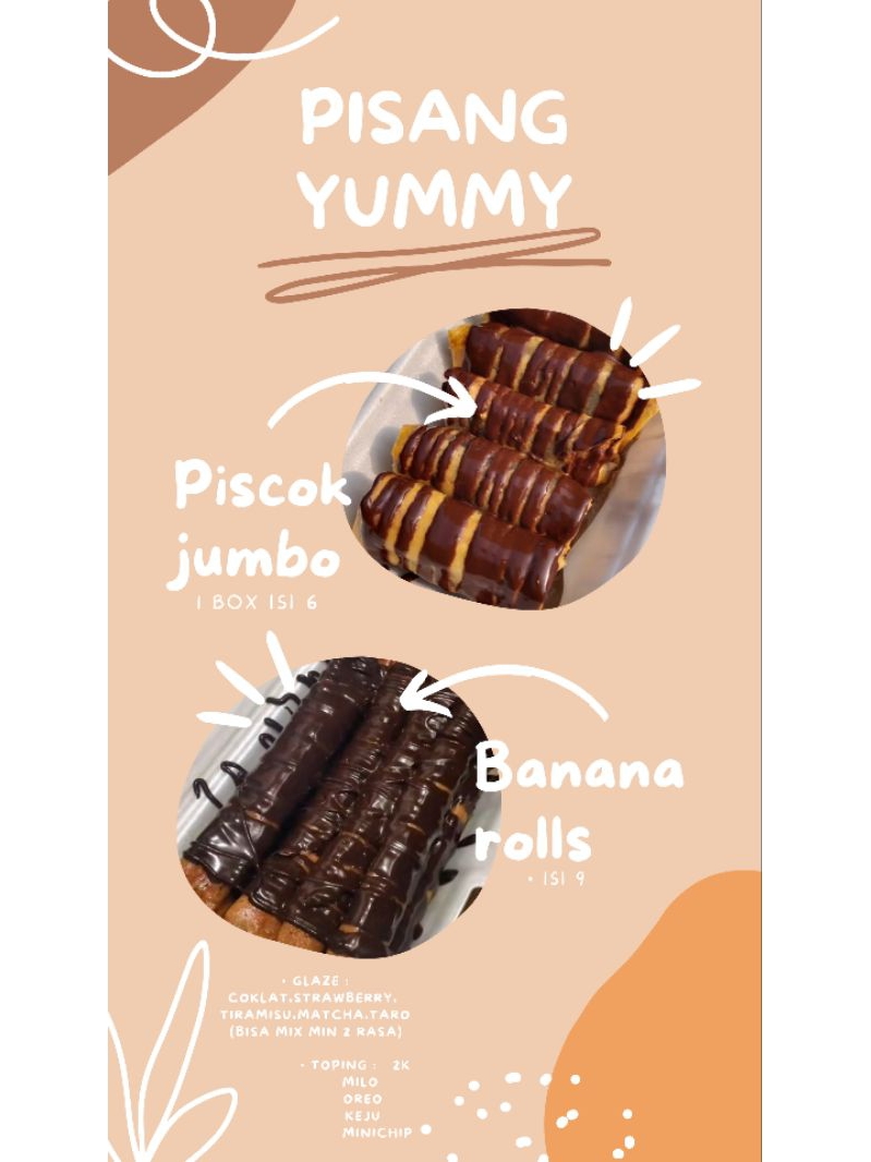 Jual BANANA ROLLS, CHEESE ROLL, PISCOK JUMBO | Shopee Indonesia