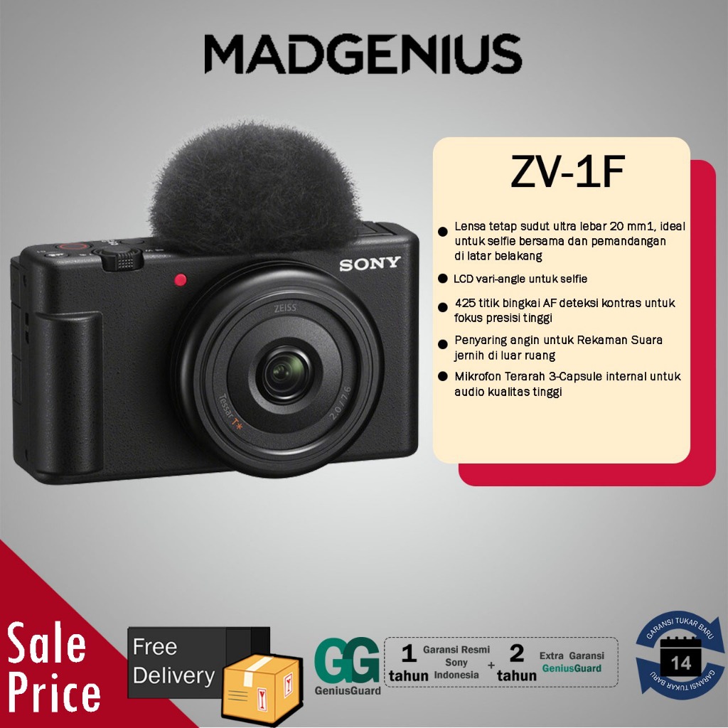 Jual SONY Original Kamera Sony ZV-1F Vlogging Camera / Kamera vlog SONY ...