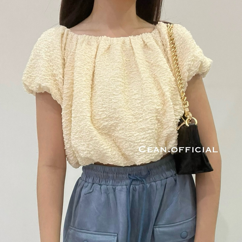 Jual CEAN - Jeanice Sabrina Top - Off Shoulder Top Wanita - Sabrina Bubble Blouse Bangkok Ready ...
