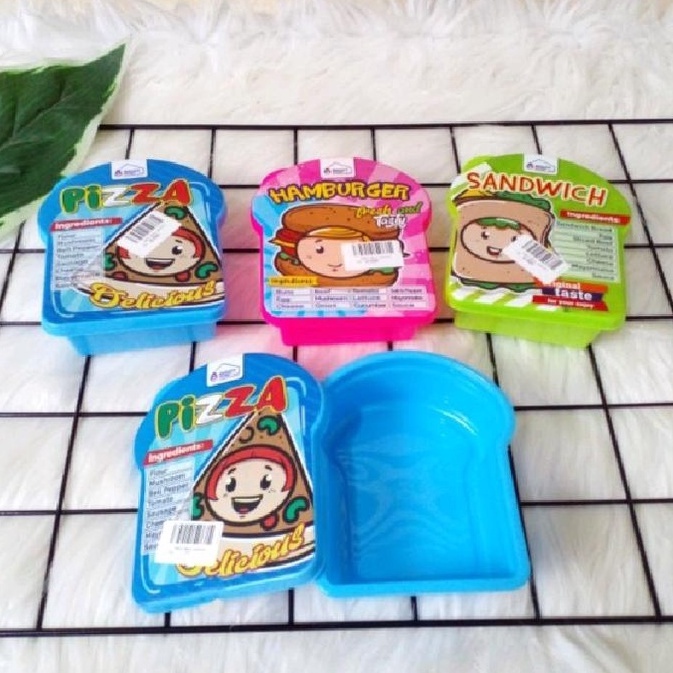 Jual Tepak makan anak Karakter bentuk roti / Lunch Box Gambar/tempat bekal anak/kotak makan roti ...