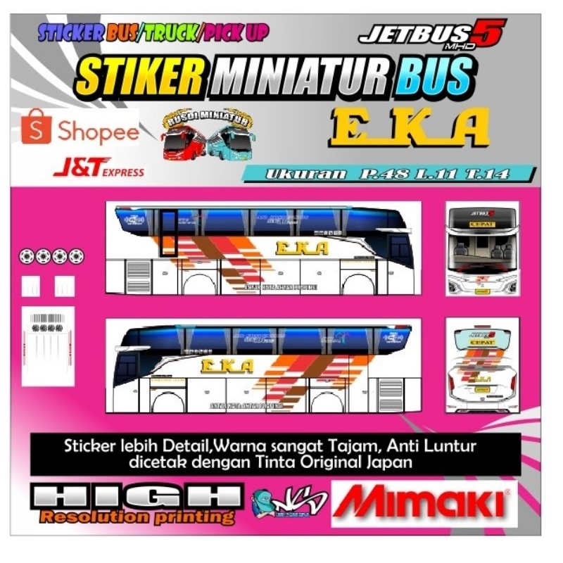 Jual stiker miniatur bus Eka JB5 | Shopee Indonesia