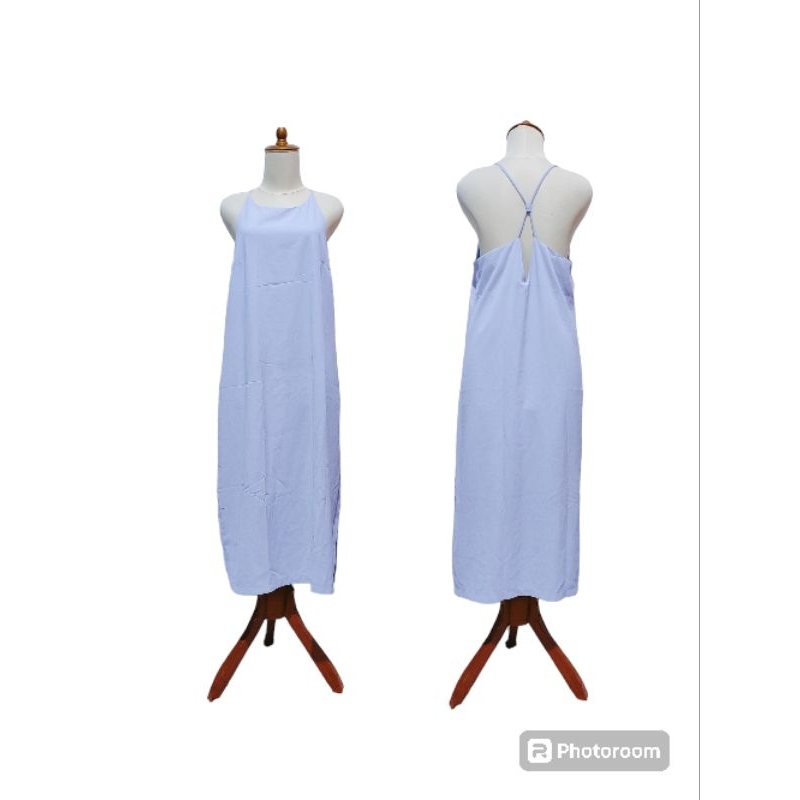 Jual 416 / DRESS TIDAK BERLENGAN / DRESS BIRU MUDA / DRESS MURAH ...