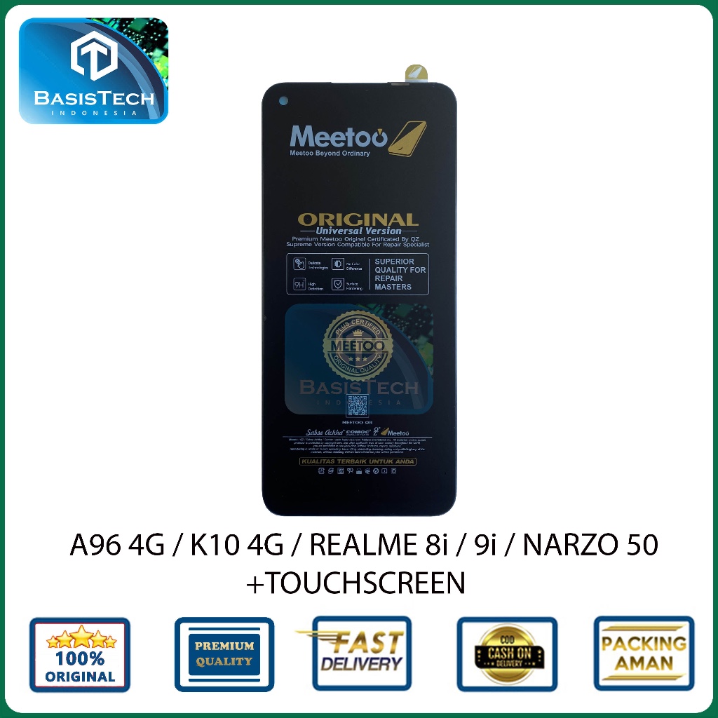 Jual LCD OPPO A96 4G - REALME 8i 9i - NARZO 50 +TOUCHSCREEN - MEETOO ...