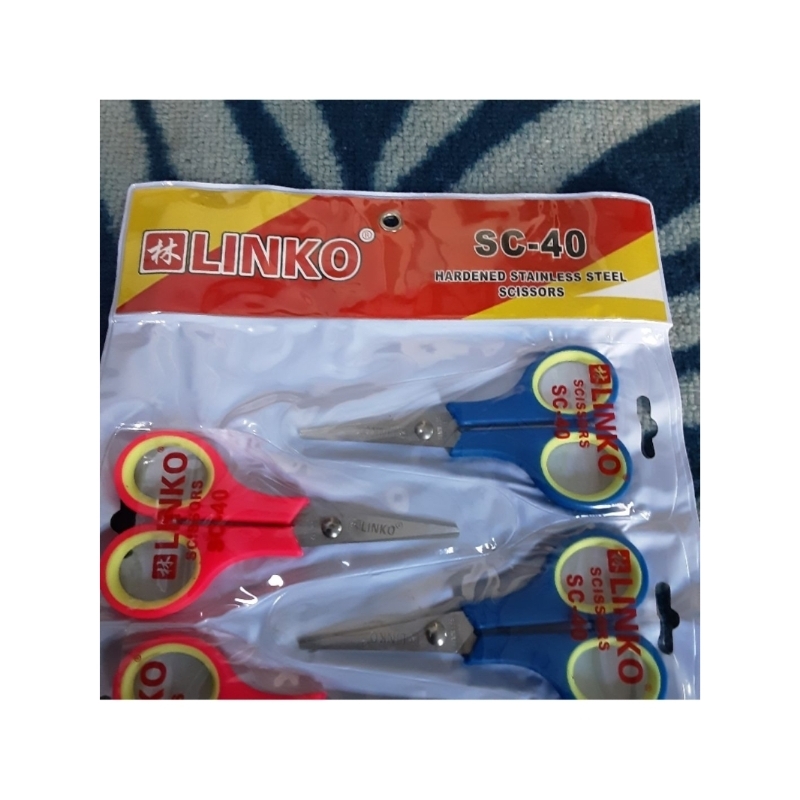 Jual (1 lusin) GUNTING KECIL WARNA RENTENG LINKO SC-40 isi 12 pcs ...