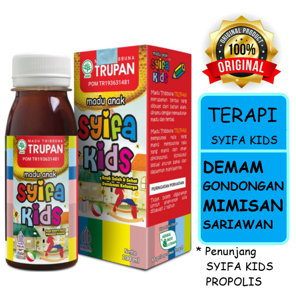 Jual Terapi Demam Gondongan parotitis mimisan Sariawan Madu Syifa Kids ...