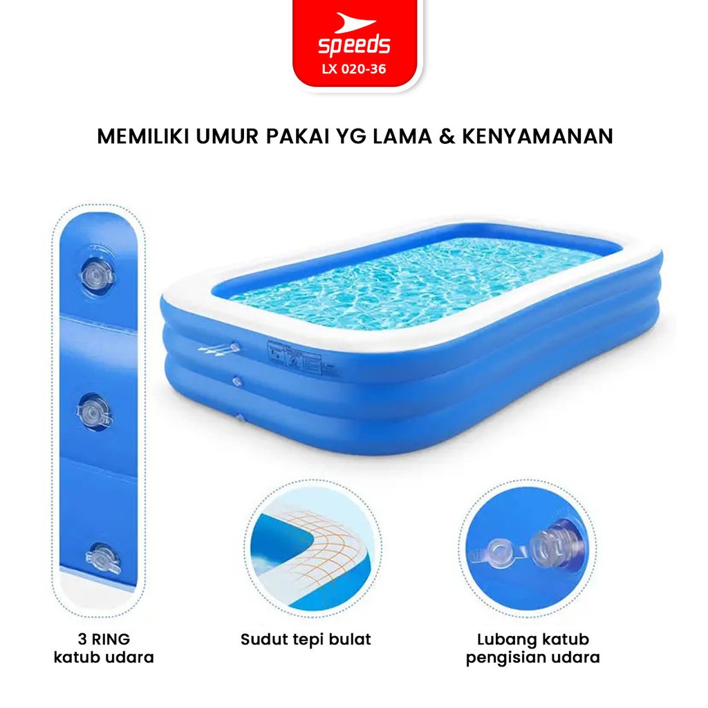 Jual SPEEDS Kolam Renang 210cm Anak 3 Layer Ring Kolam Renang Pompa ...