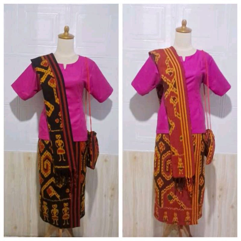 Jual baju set wanita slendang adat toraja - baju tenun wanita dewasa ...