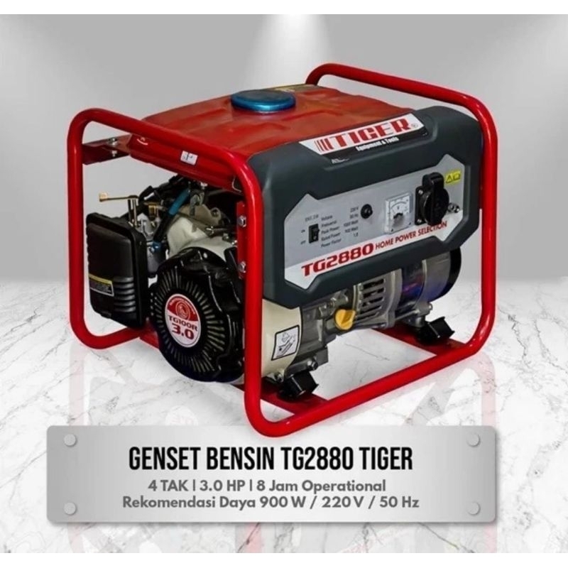 Jual GENSET TIGER TGR2880 1000 Watt / Power Generator 1000 Watt 4 Tak DOUBLE STATER TGR 2880 Ga ...