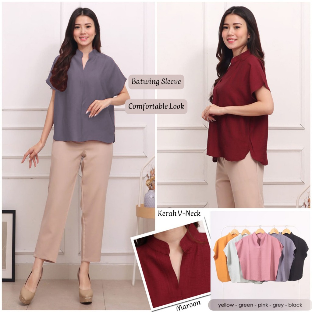 Jual Atasan Wanita Jumbo Model Kekinian Terbaru Kemeja Korean Style ...