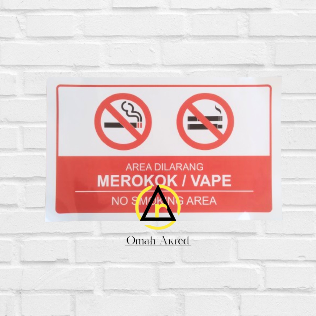Jual Stiker Dilarang Merokok/Vape - No Smoking Area - Area Dilarang ...