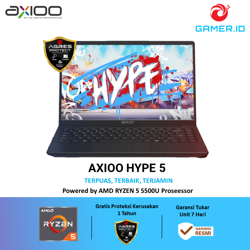 Jual AXIOO HYPE 5 AMD RYZEN 5 5500U 8GB 256GB SSD DOS/WIN11 14" FHD ...