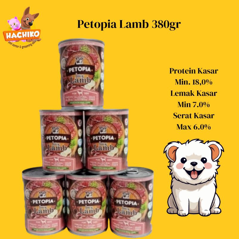 Jual Petopia Kaleng 380gr / Petopia Lamb 380gr / Petopia Wet Food Dog ...