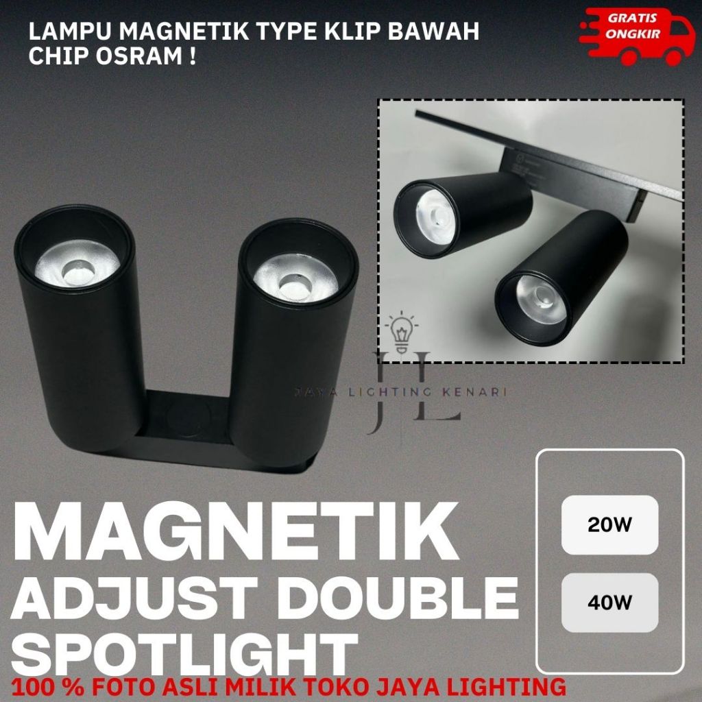 Jual TYPE B Lampu Magnetic Track Light Double Spotlight LED Magnet ...