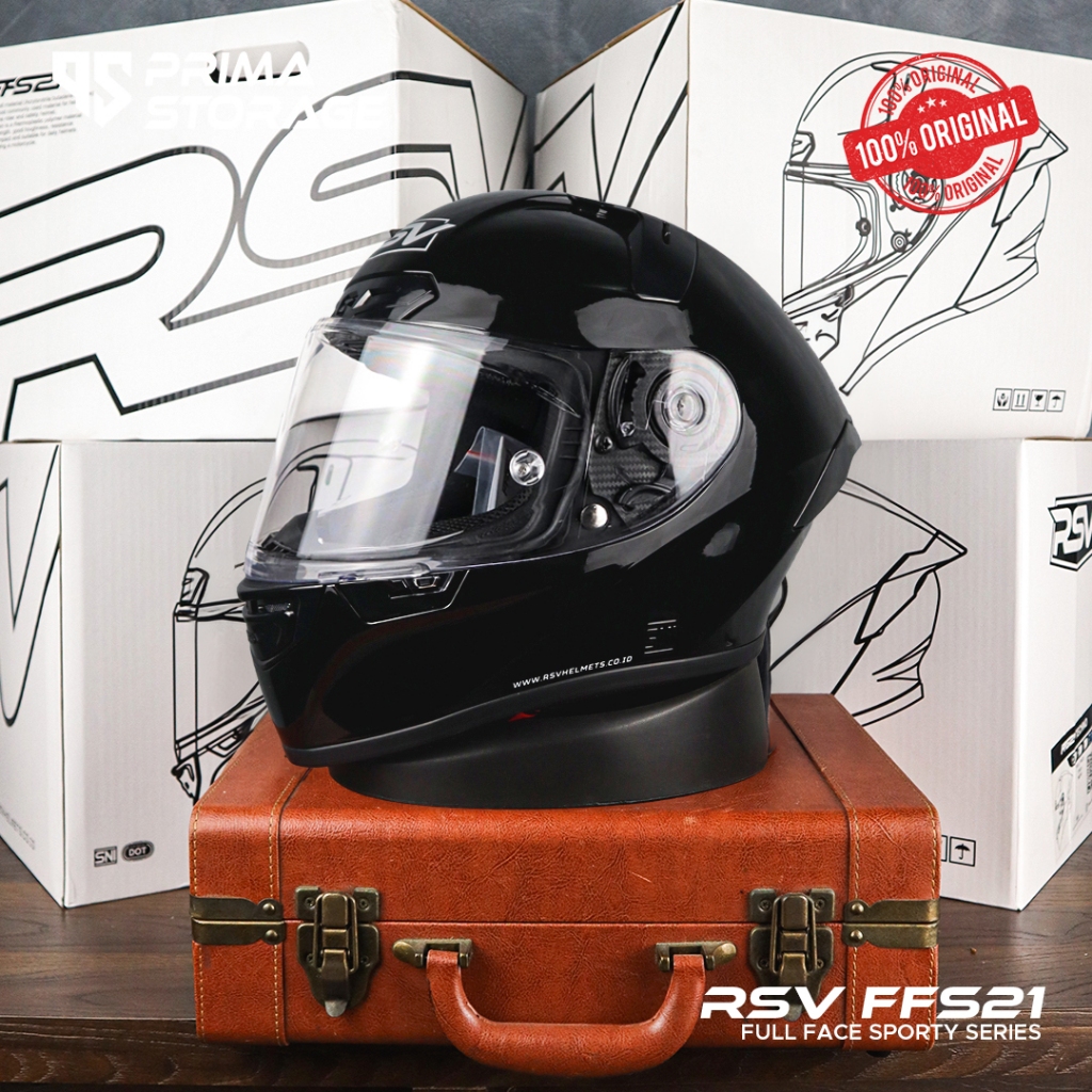 Jual HELM RSV FFS21 BLACK GLOSSY SINGLE VISOR / HELM FULL FACE / HELM ...