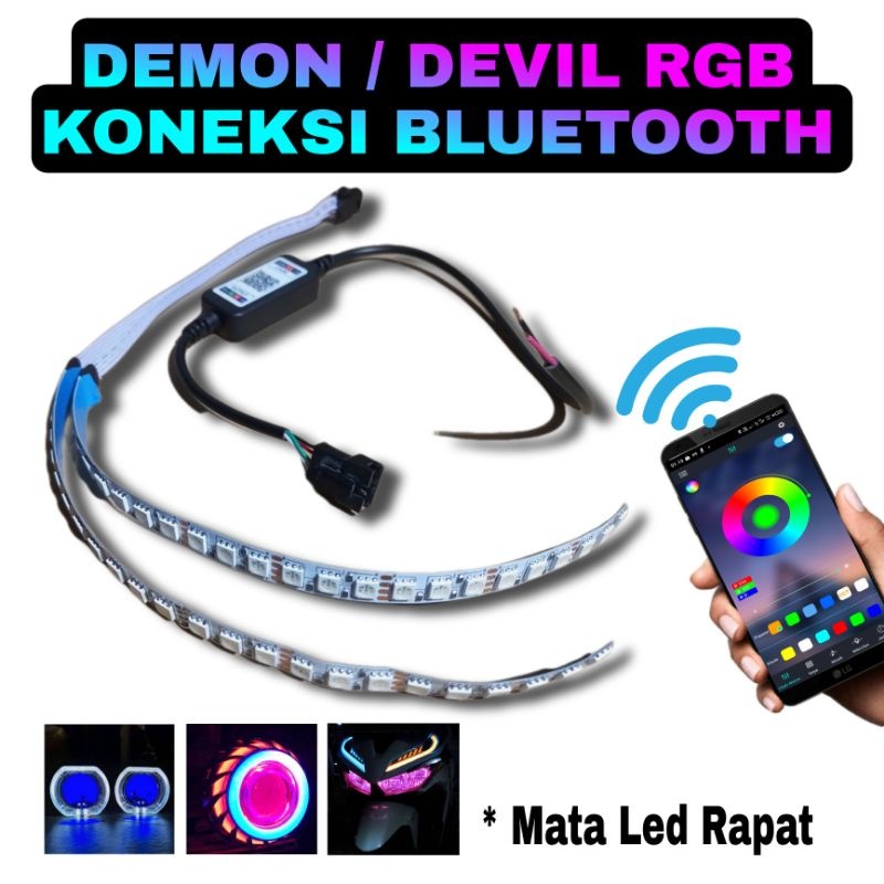 Jual LAMPU LED DEMON RGB / DEVIL RGB KONEKSI BLUETOOTH LED RAPAT ...